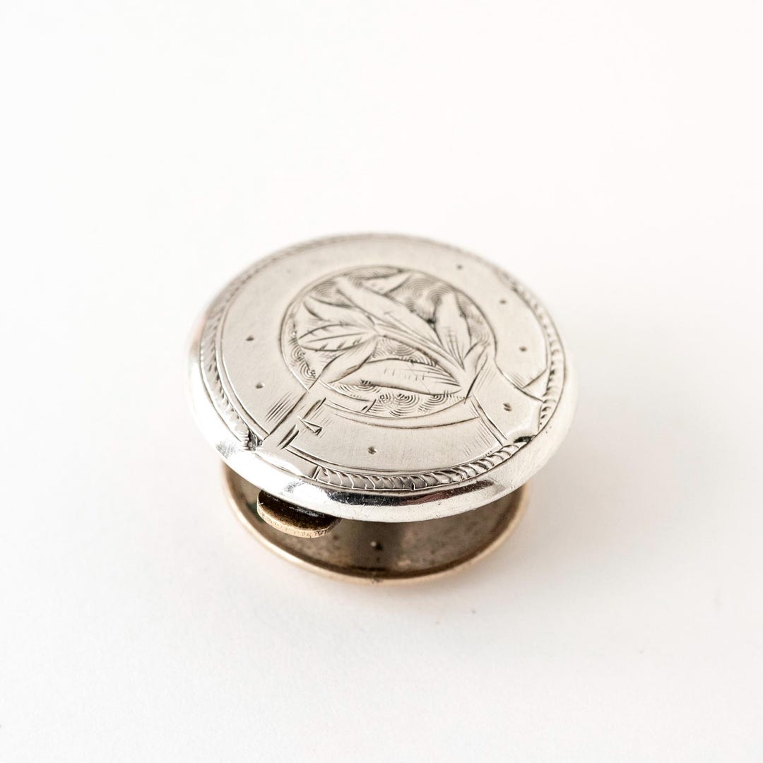 Victorian Silver Solitaire Button With Belt Design Wests Patent ...