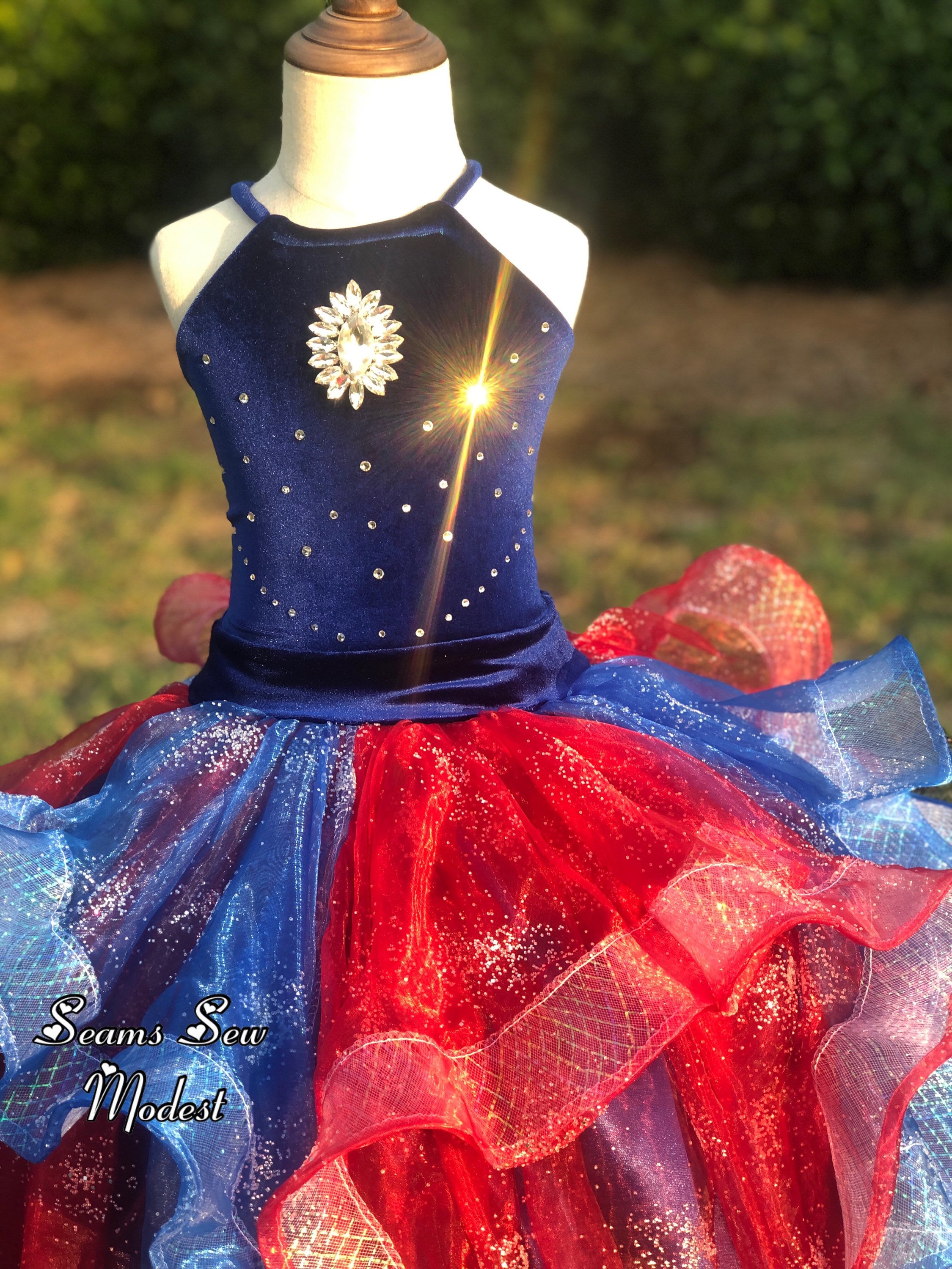 Ready to Ship! Patriotic Gown, Pageant, Balls, Parade, OOAK - Etsy