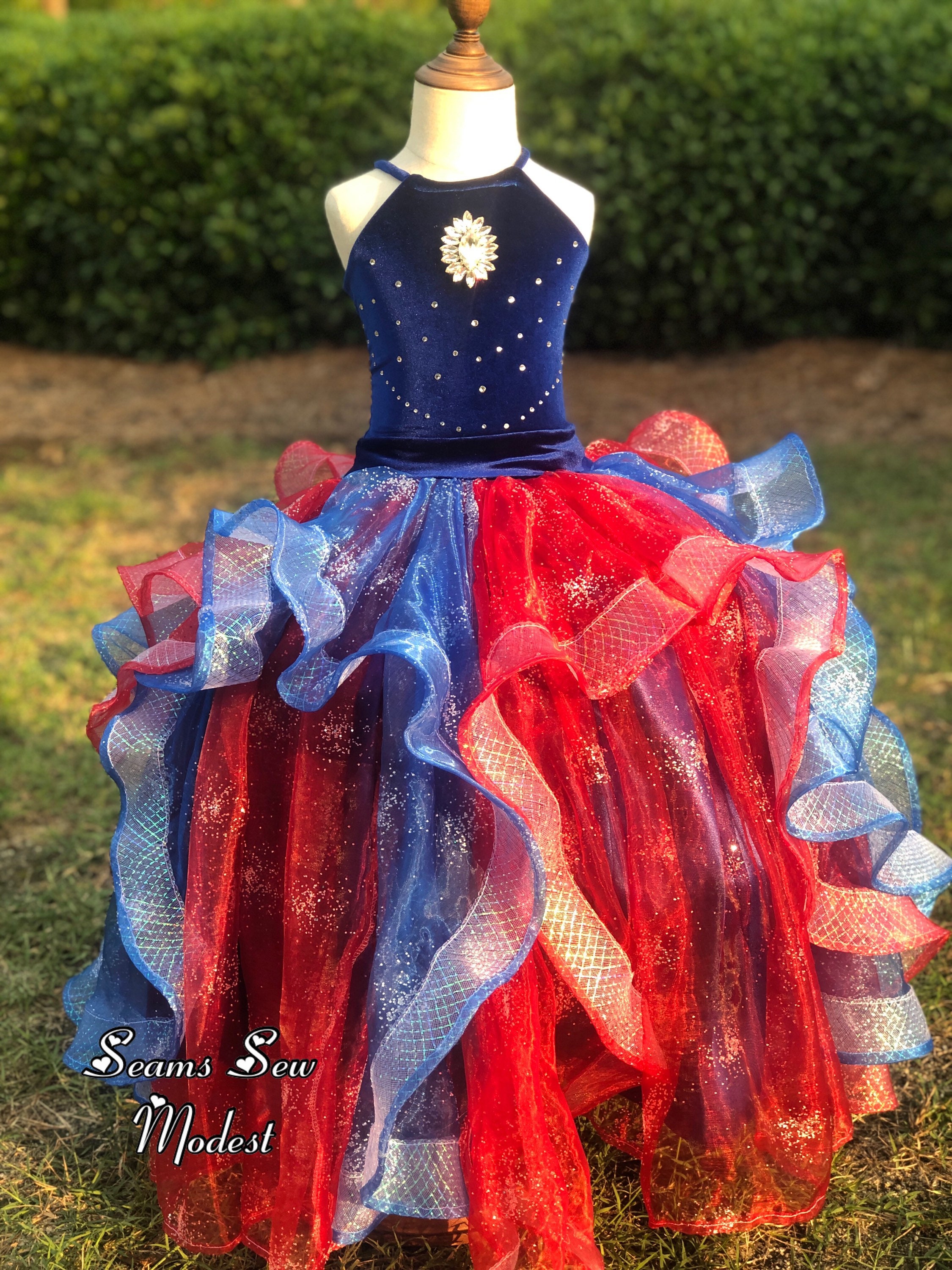Ready to Ship! Patriotic Gown, Pageant, Balls, Parade, OOAK - Etsy