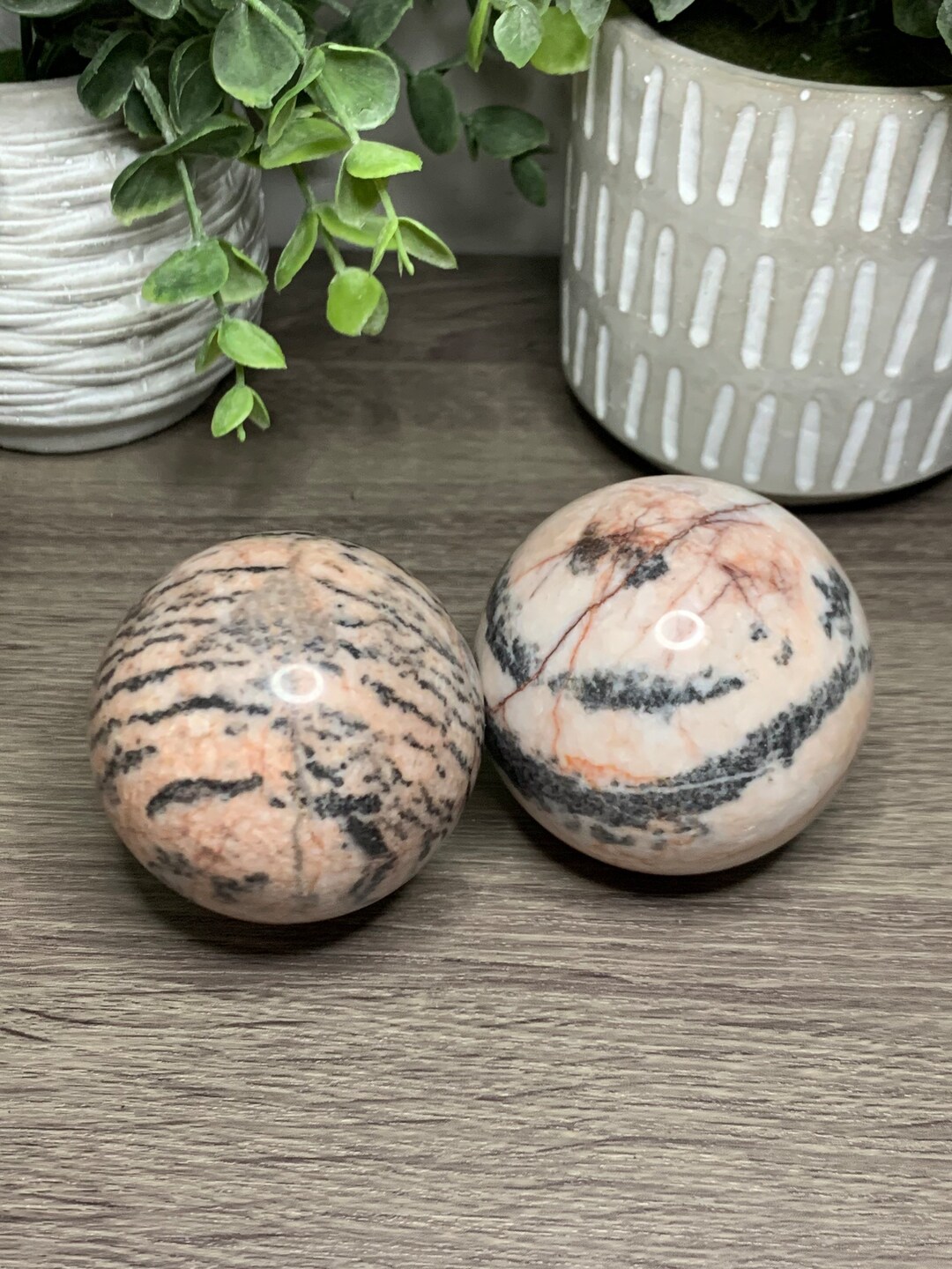 Pink Zebra Jasper Spheres You Choose! - Etsy
