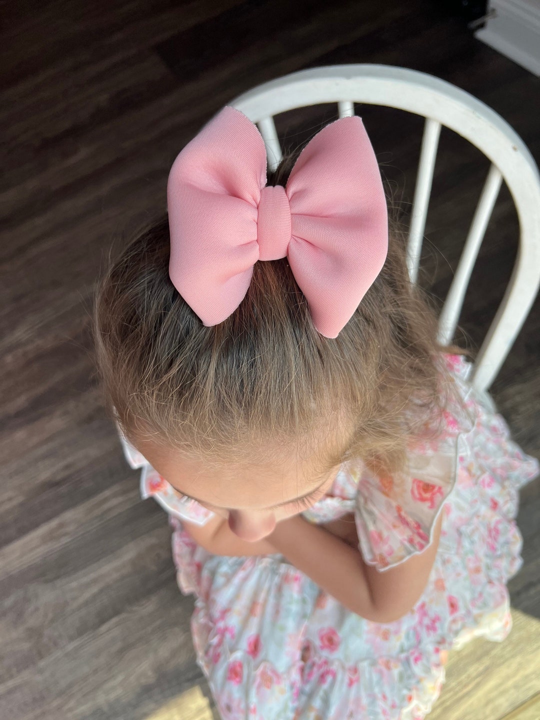 Blush Swim Bow Swim Hair Bow Scuba Hair Bow White Hair Bow - Etsy