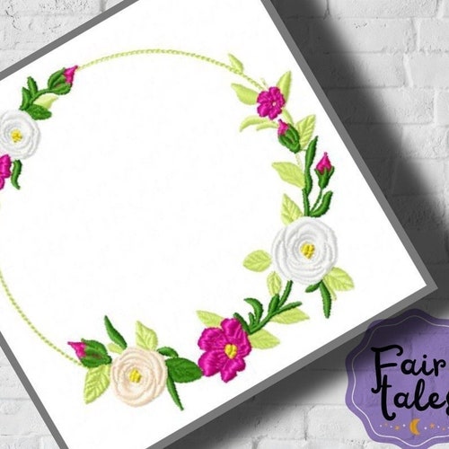 Frame Flower Embroidery Design Floral Embroidery Design - Etsy