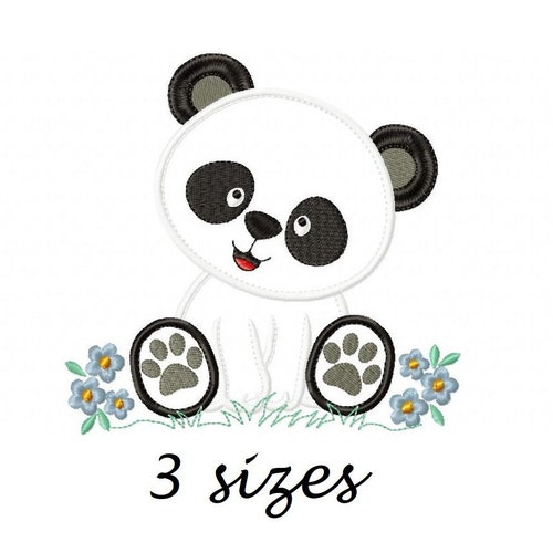 Panda Embroidery Designs Cute Panda Embroidery Design Machine - Etsy