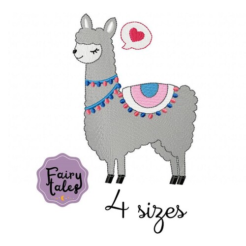 Cute Llama Embroidery Machine Embroidery Design Embroidery - Etsy