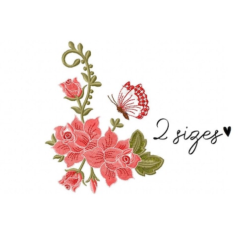 Machine Embroidery Design Flower PES Instant Download 4x4 7x5 - Etsy