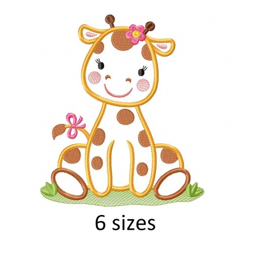 Baby Giraffe Embroidery Design - Etsy