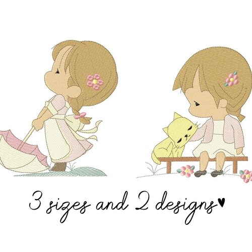 Cute Little Girl Embroidery Designs Girly Embroidery Design - Etsy