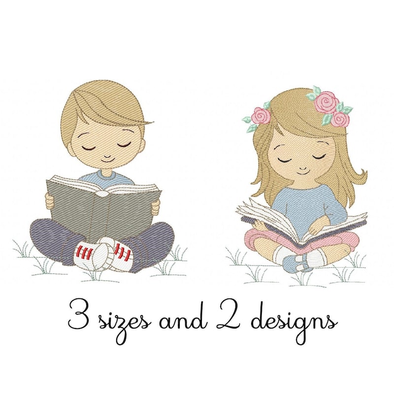 Reading Embroidery Design - Etsy