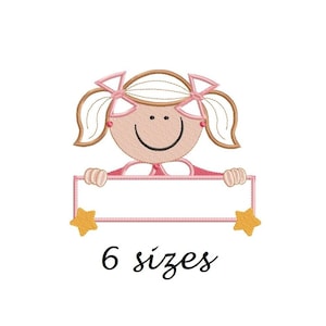 Cute Girl Frame Embroidery Designs, Girly Embroidery Design Machine ...