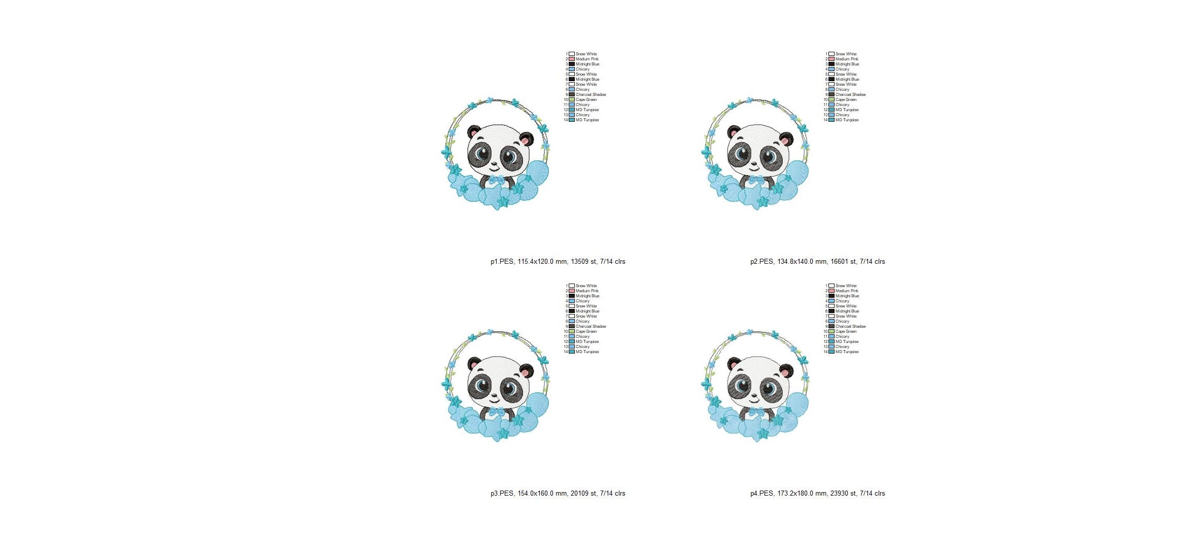 Panda Frame Embroidery Designs Animals Embroidery Design | Etsy