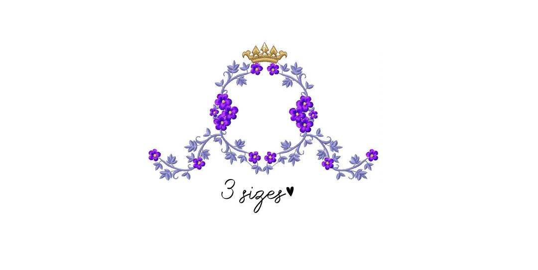 Frame Crown Flowers Embroidery Designs Baby Embroidery Design Machine ...