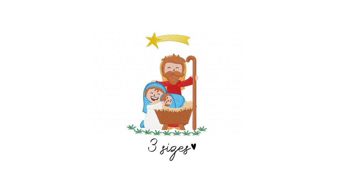 Holy Family Embroidery Design, Christmas Embroidery Design Machine ...