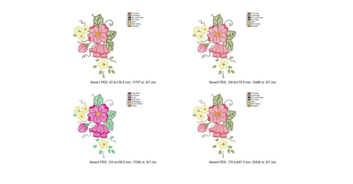 Cute Flowers Embroidery Design Flowers Embroidery Design Machine ...