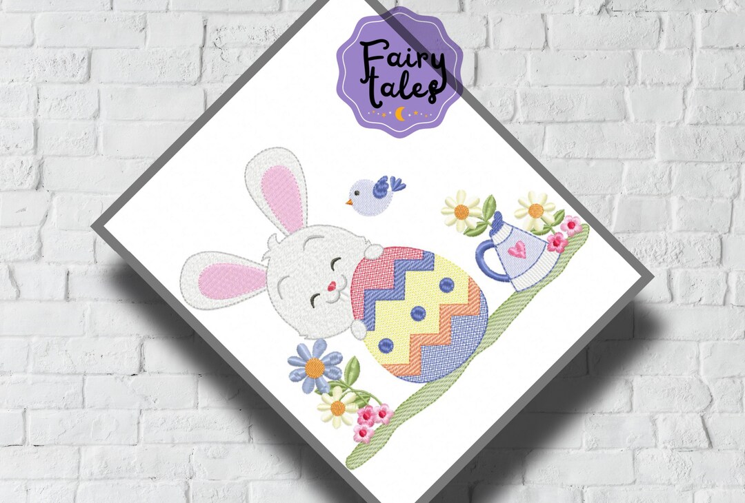 Cute Bunny Machine Embroidery Design, Bunny Embroidery Pattern, Easter ...
