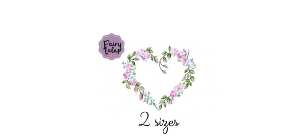 Cute Heart Embroidery Designs Flowers Embroidery Design | Etsy