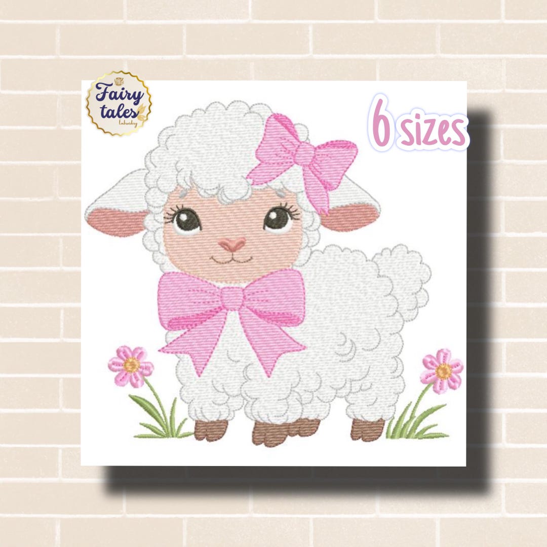 Sheep Girl Embroidery Design - Animals Machine Embroidery File - PES ...