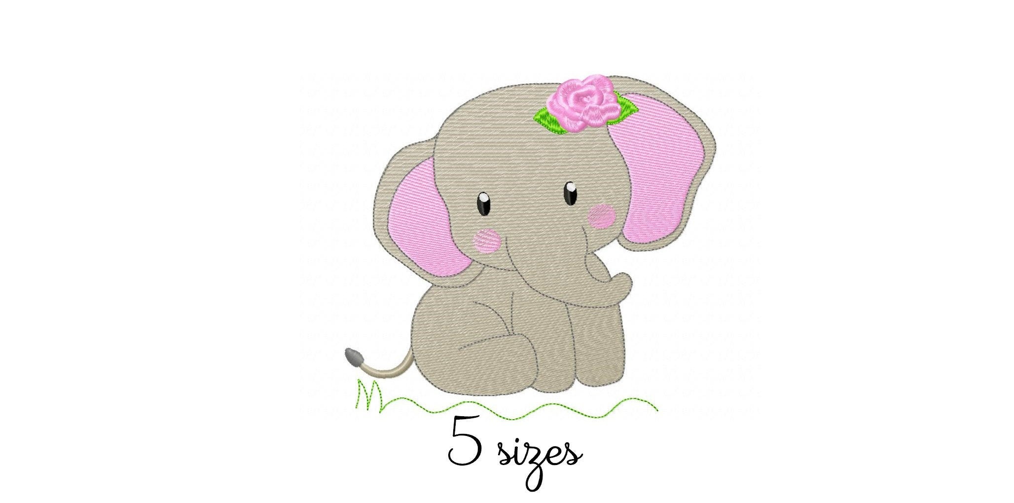 Elephant Lovely Embroidery Design Baby Embroidery Design | Etsy