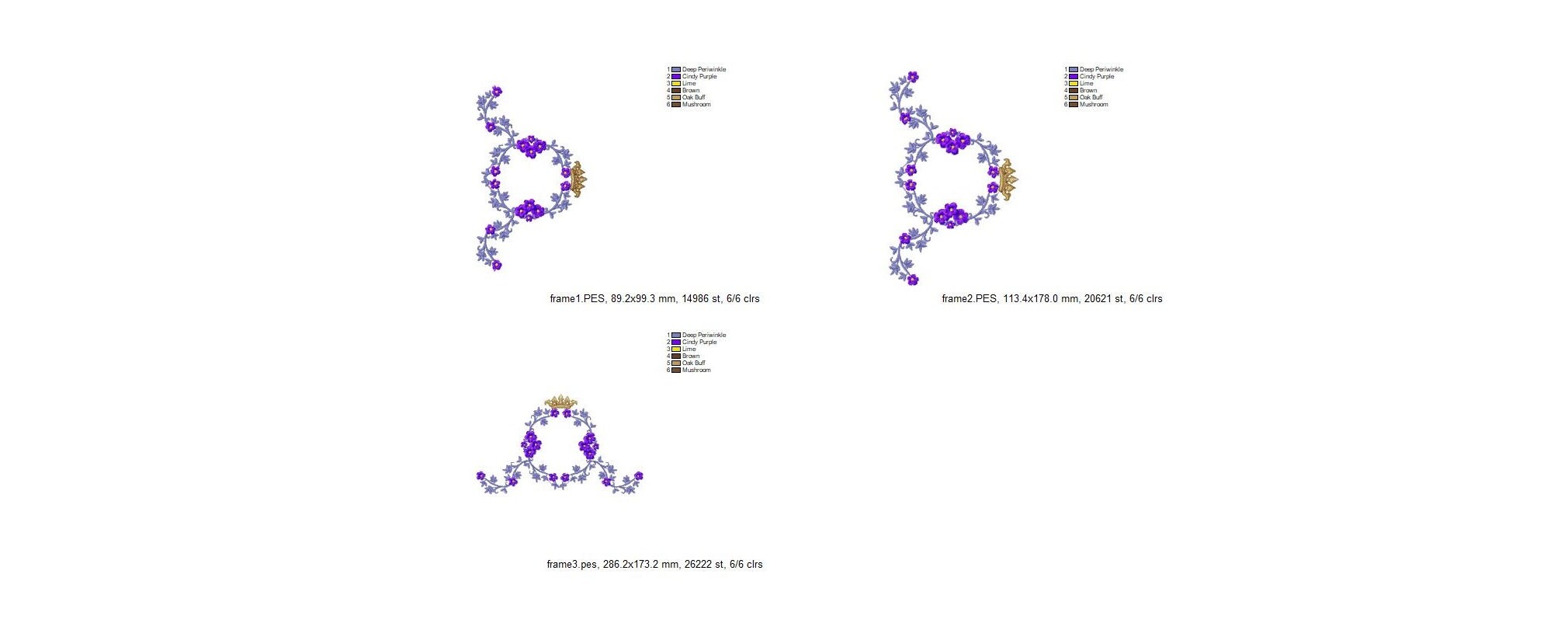 Frame Crown Flowers Embroidery Designs Baby Embroidery Design | Etsy