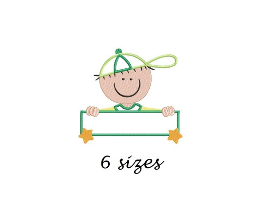 Cute Boy Frame Embroidery Designs Boy Embroidery Design - Etsy