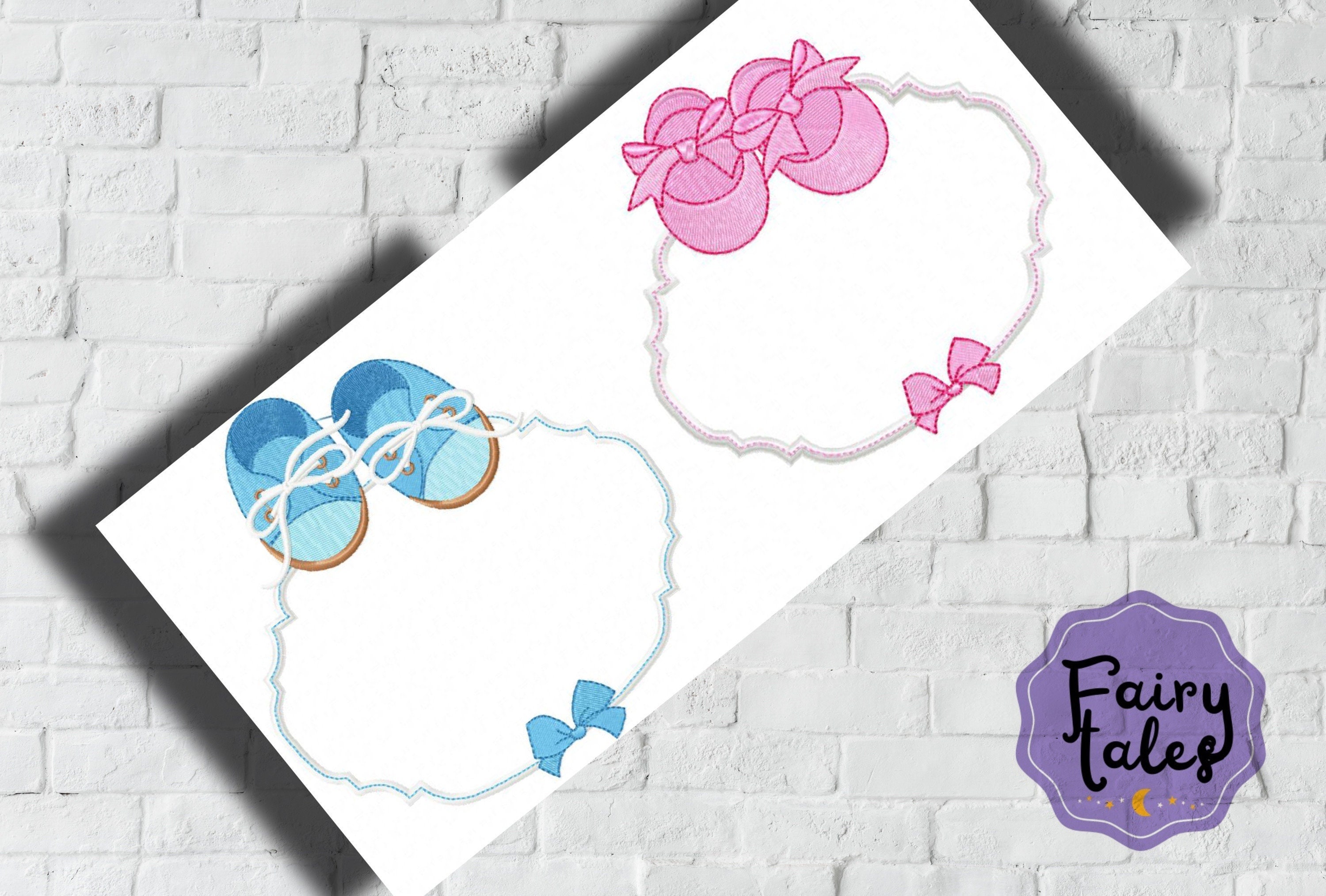 Baby Shoe Frame Embroidery Design Baby Embroidery Design - Etsy