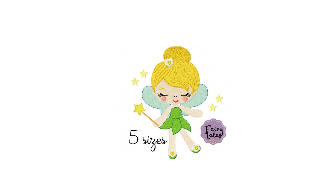 Cute Green Fairy Embroidery Design, Girly Embroidery Design Machine ...