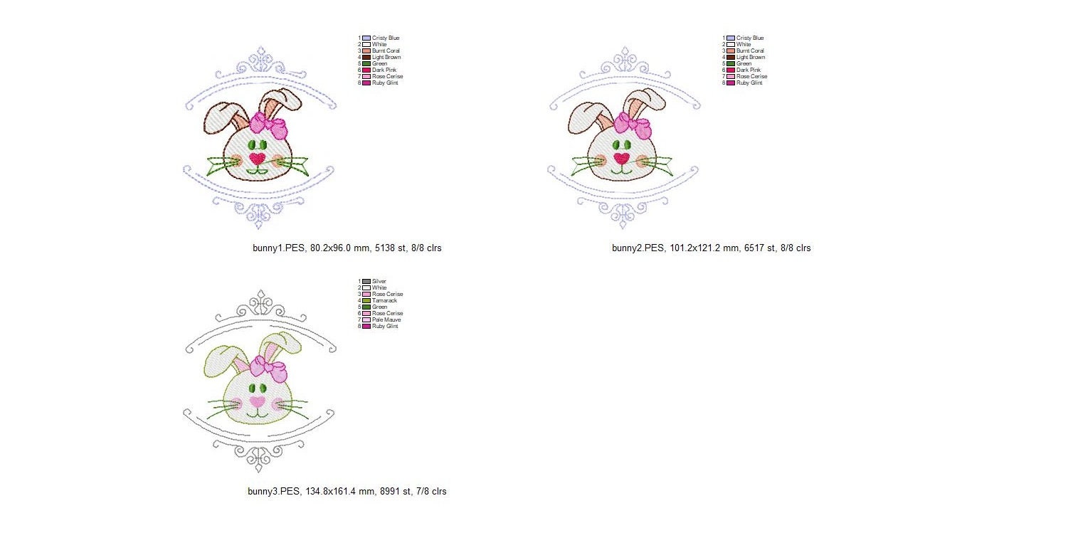 Easter Bunny Machine Embroidery Design Bunny Girl Design | Etsy