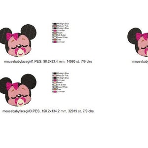 Baby Girl Mouse Face Embroidery Designs, Girl Embroidery Design Machine ...