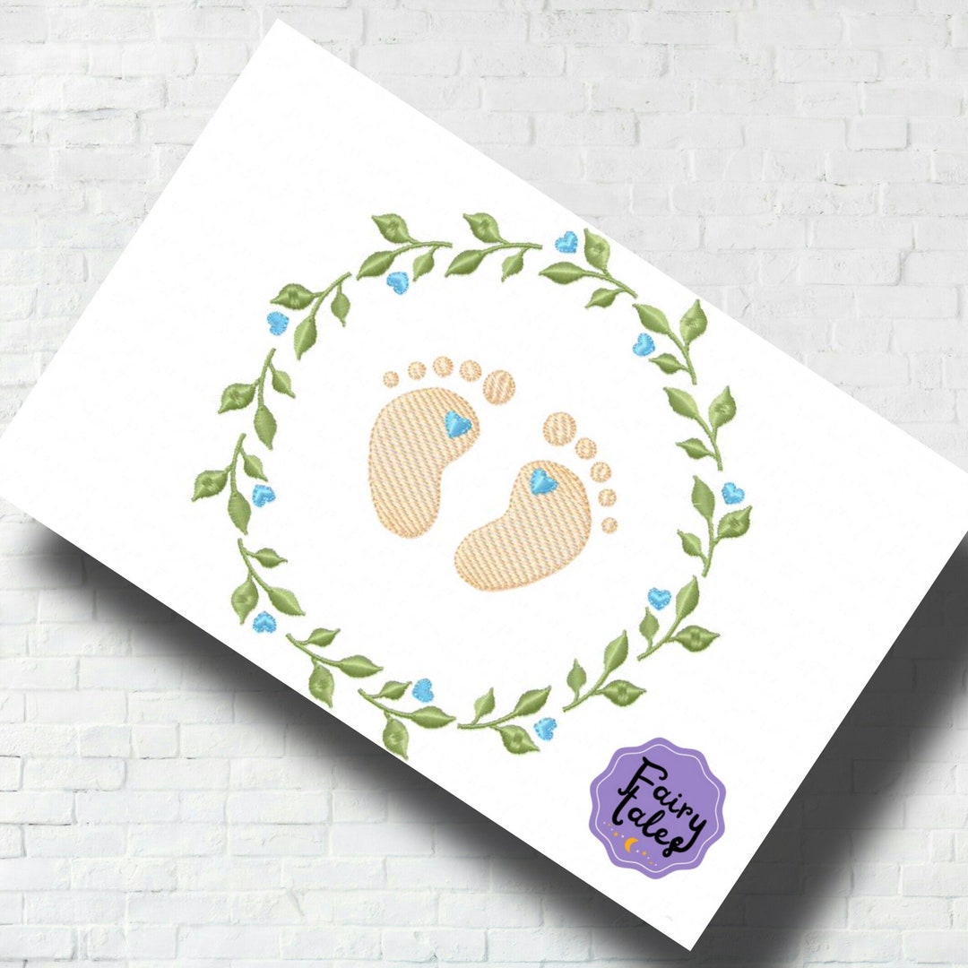 Baby Feet Boy Embroidery Designs, Kids Embroidery Design Machine ...