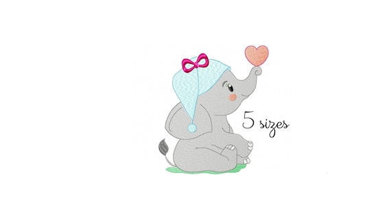 Elephant Good Night embroidery design baby embroidery design | Etsy
