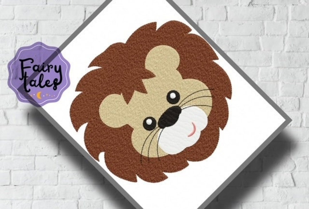 Lovely Lion Face Embroidery Design Animal Embroidery Design - Etsy