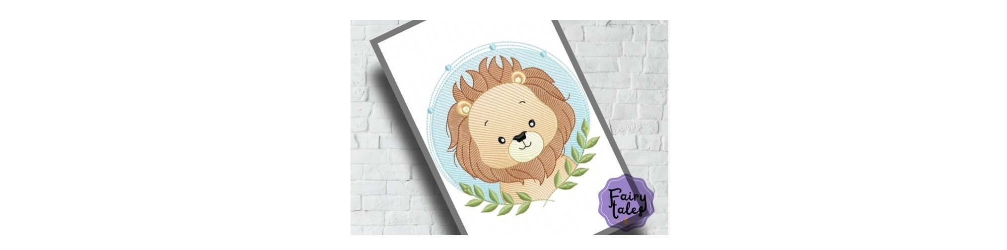 Lion Frame Embroidery Design Animals Embroidery Design | Etsy