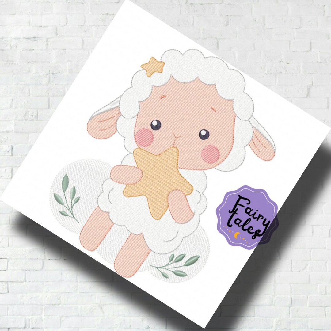 Sheep Star Embroidery Design, Animals Embroidery Design Machine, Baby ...