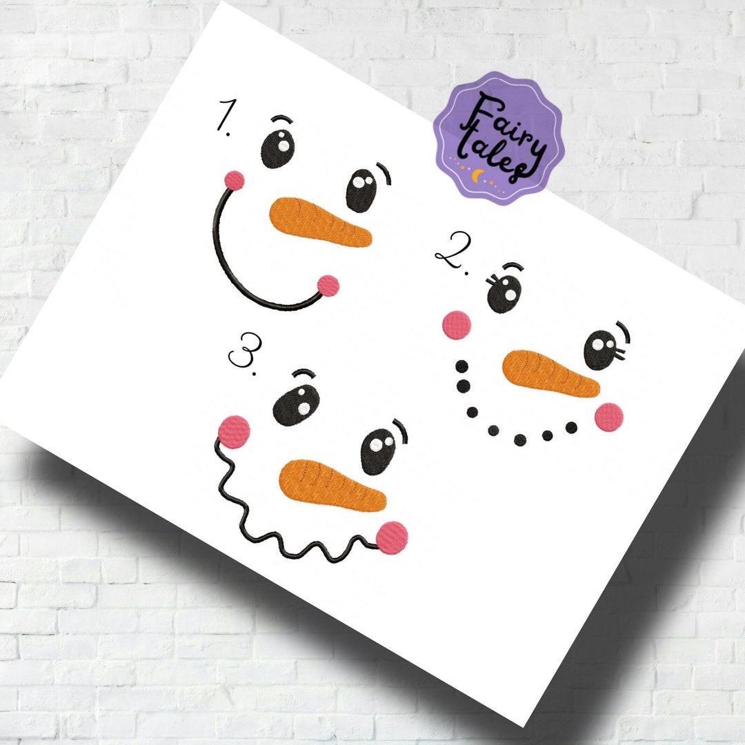 Snowman Faces Embroidery Design, Christmas Embroidery Design Machine ...
