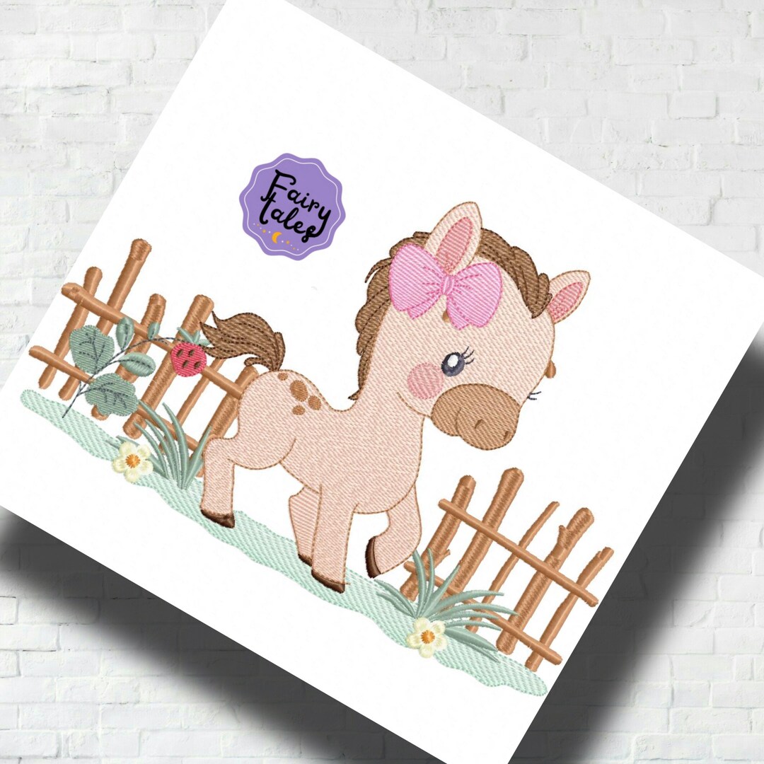 Mare Farm Embroidery Design, Animals Embroidery Design Machine, Farm ...