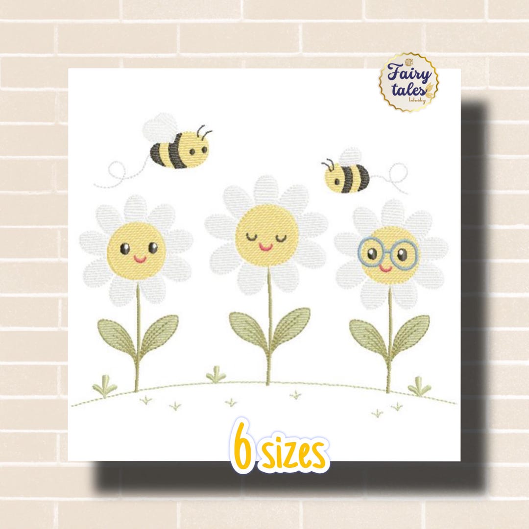 Cute Daisy Embroidery Design - Flower Machine Embroidery File - PES XXX ...