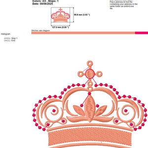 Crown Embroidery Design - Baby Machine Embroidery File - PES JEF HUS ...