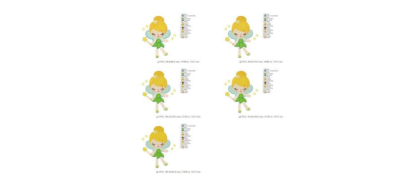 Cute Green Fairy Embroidery Design Girly Embroidery Design - Etsy