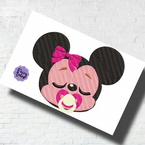 Baby Girl Mouse Face Embroidery Designs, Girl Embroidery Design Machine ...