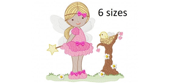Fairy and Bird Embroidery Designs Fairy Embroidery Design - Etsy