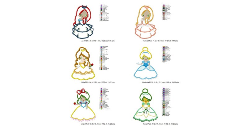 Disney Princess embroidery design machine embroidery pattern | Etsy
