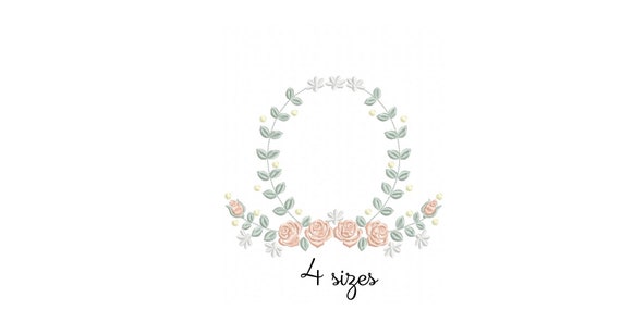 Delicate Rose Frame Embroidery Design Floral Embroidery - Etsy