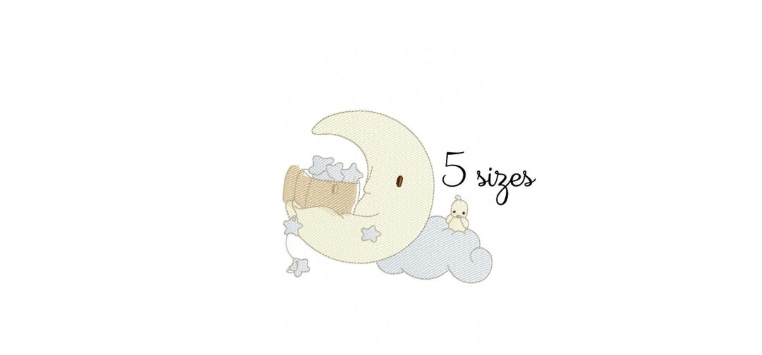 Moon and Duck Embroidery Designs, Baby Embroidery Design Machine, Sky ...