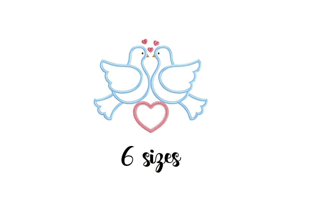 Wedding Doves Embroidery Designs Birds Embroidery Design Machine ...
