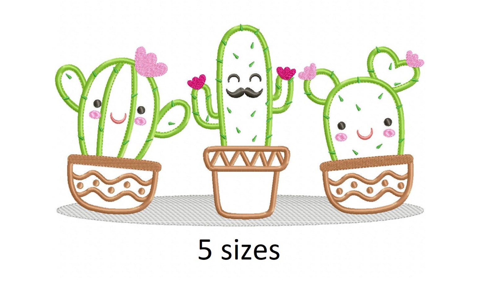 Cactus Embroidery Designs Cactus Applique Embroidery Design - Etsy