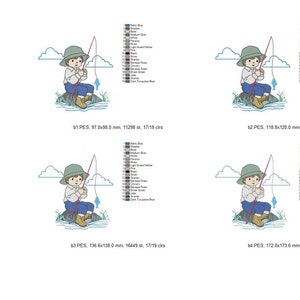 Boy Fishing Embroidery Design, Baby Embroidery Design Machine, Boy ...