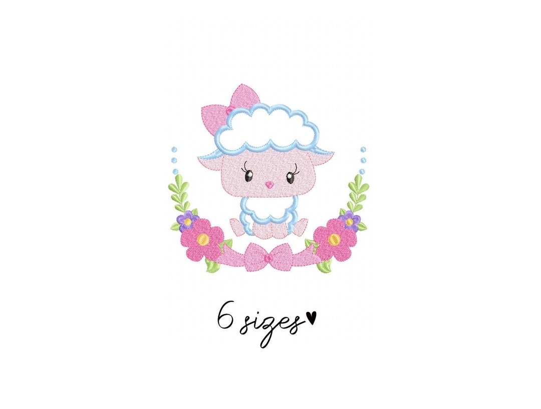 Cute Sheep Girl Embroidery Design Sheep Embroidery Design Machine ...