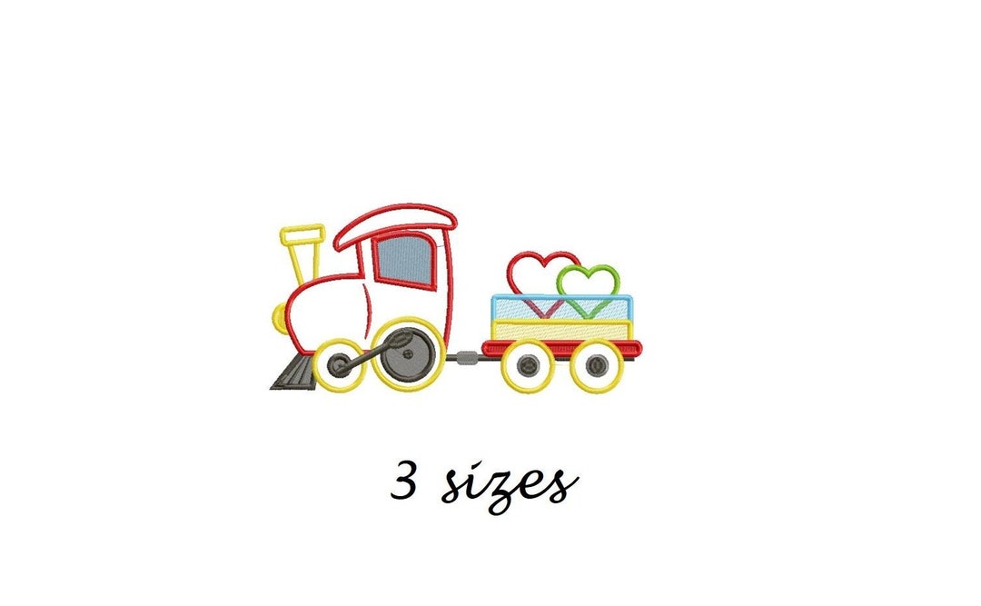 Cute Train Embroidery Design - Baby Machine Embroidery File - PES JEF ...