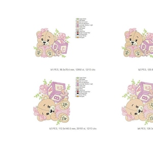 Cute Bear Toys Girl Embroidery Design, Baby Embroidery Design Machine ...