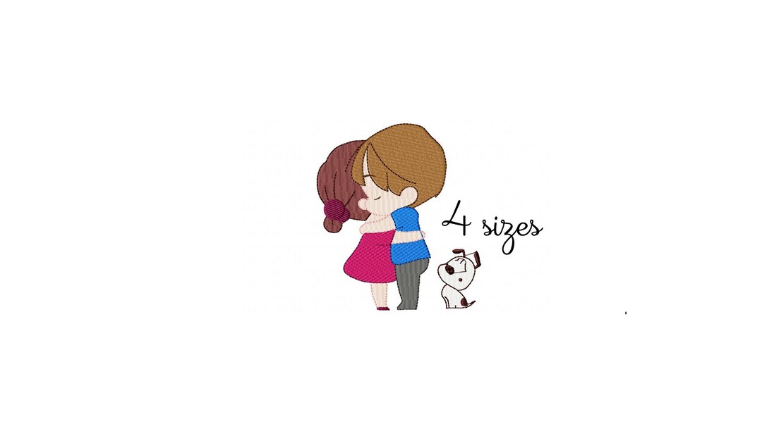 Couple Hug Embroidery Designs, Love Embroidery Design Machine ...