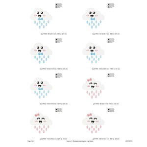 Rainign Hearts and Clouds Embroidery Designs Baby Cloud Embroidery ...